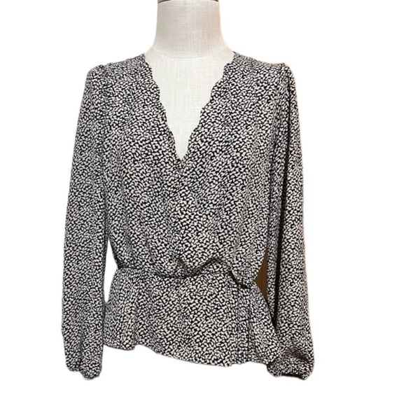 nine britton | Tops | Nine Britton Medium Peplum Faux Wrap Ties ...